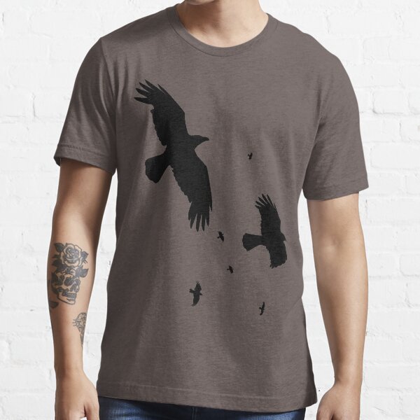 "Crows or Ravens In Flight Minimalist Silhouette" T-shirt for Sale by ...