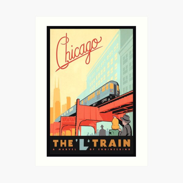 "Chicago L Train Advertisement" Art Print for Sale by QuetzalKay ...