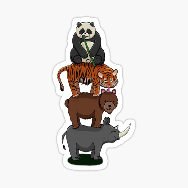 "Animal stack" Sticker for Sale by Amesimals | Redbubble