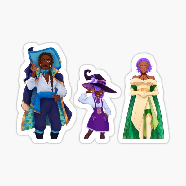 "Black Fantasy Family" Sticker for Sale by gigidrawz | Redbubble