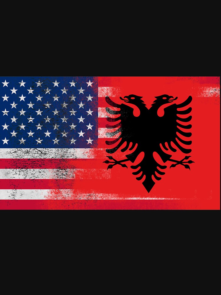 "Albanian American Half Albania Half America Flag" T-shirt for Sale by ...