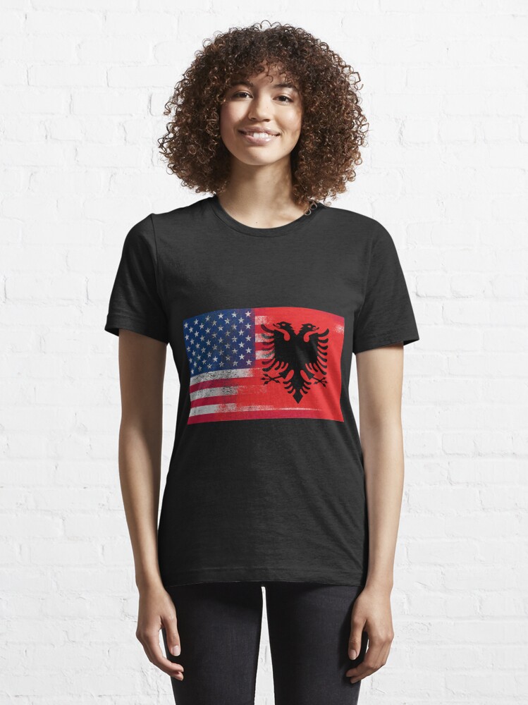"Albanian American Half Albania Half America Flag" T-shirt for Sale by ...