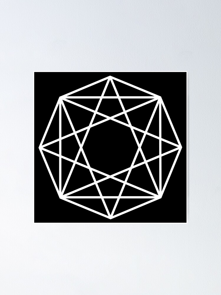 "Octangle Geometric 8-Sided Star with Construction Lines" Poster for ...