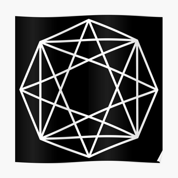 "Octangle Geometric 8-Sided Star with Construction Lines" Poster for ...