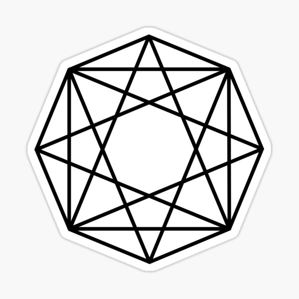 "Octangle Geometric 8-Sided Star with Construction Lines" Sticker for ...