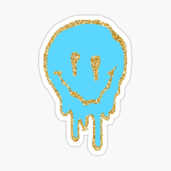 "Blue gold drippy face" Sticker for Sale by Als10806 | Redbubble