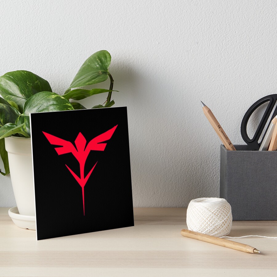 "Mobile Suit Gundam Neo Zeon Logo (red)" Art Board Print by ...