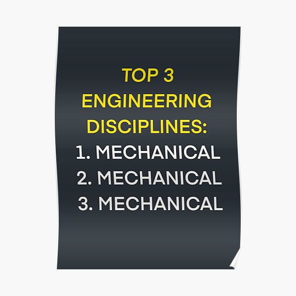 "Top 3 Engineering Disciplines " Poster for Sale by Kaloso | Redbubble