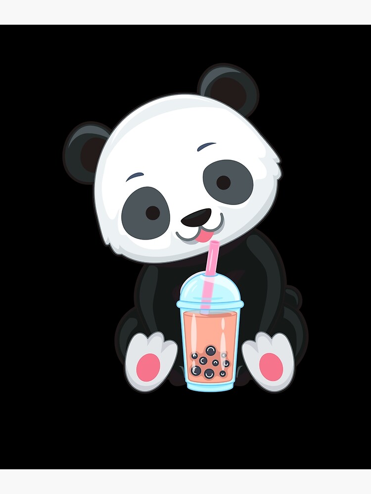 "Cute Panda enjoying Bubble Tea" Poster for Sale by TeaDeco | Redbubble