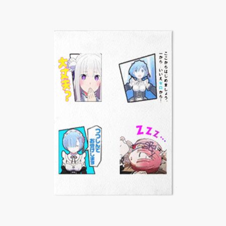 "ReZero - anime sticker pack " Art Board Print for Sale by WilfordMann ...