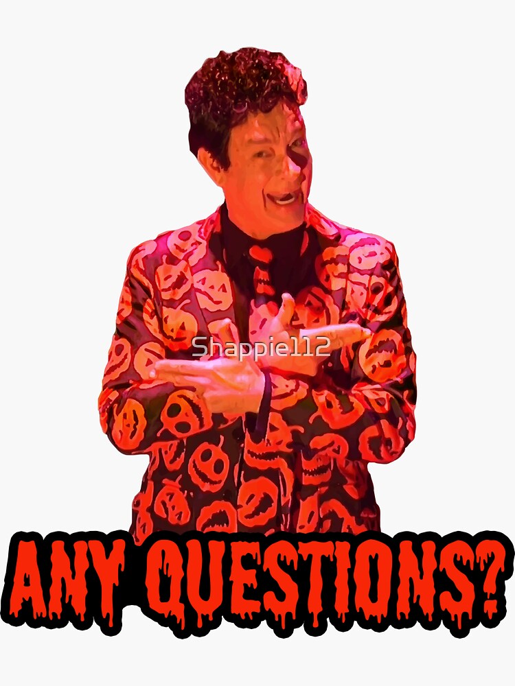 "David S. Pumpkins - Any Questions? II - White BG" Sticker for Sale by ...