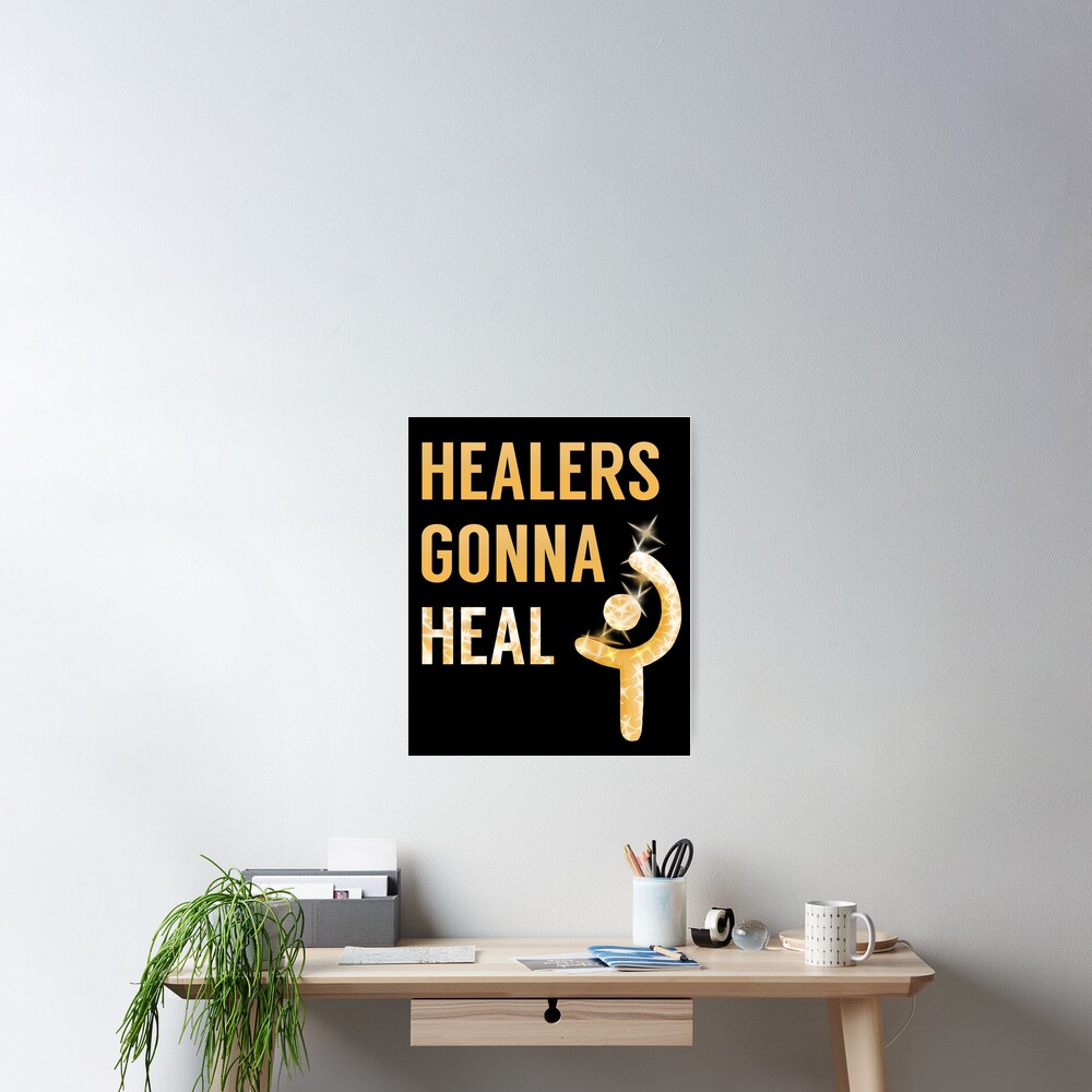 "FFXIV White Mage Healers Gonna Heal Funny Meme Design" Poster for Sale ...