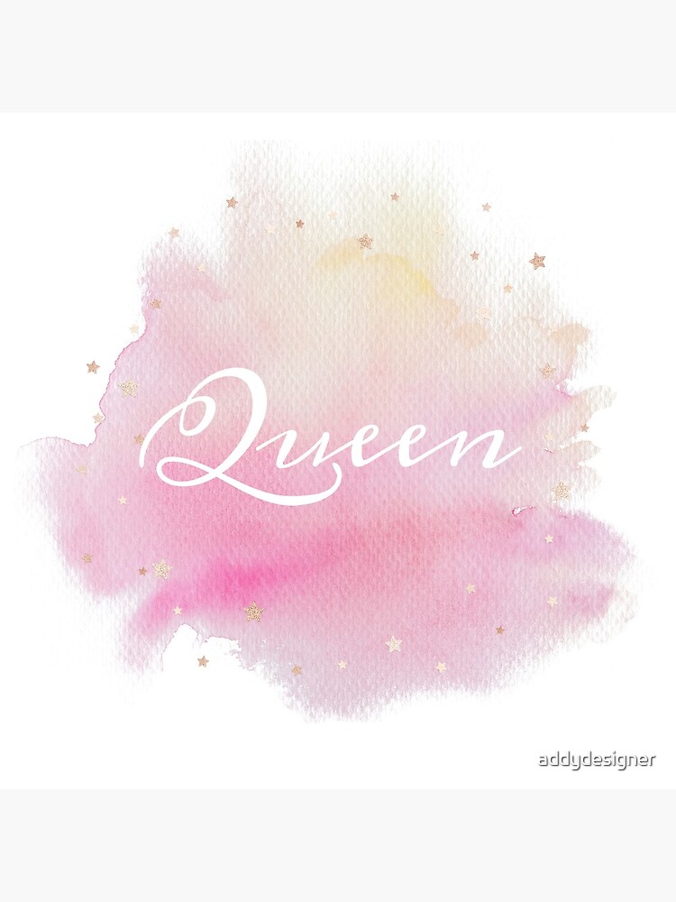 "Queen calligraphy on gradient pink watercolor" Poster for Sale by ...