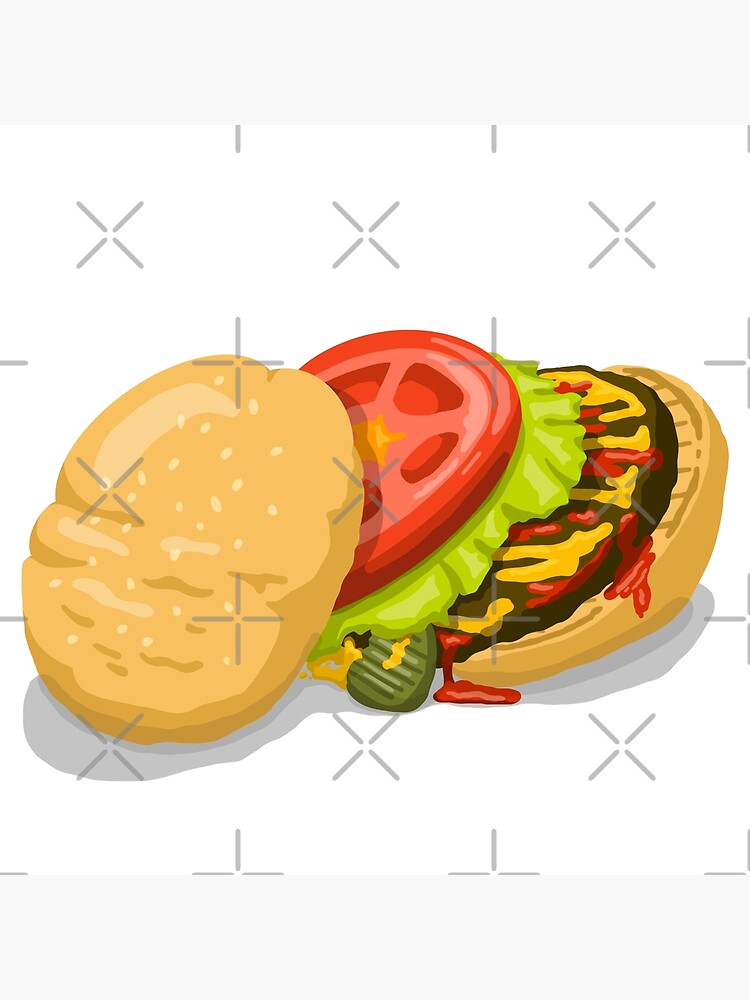 "Dropped cartoon burger on the floor" Poster for Sale by Fidy002 ...