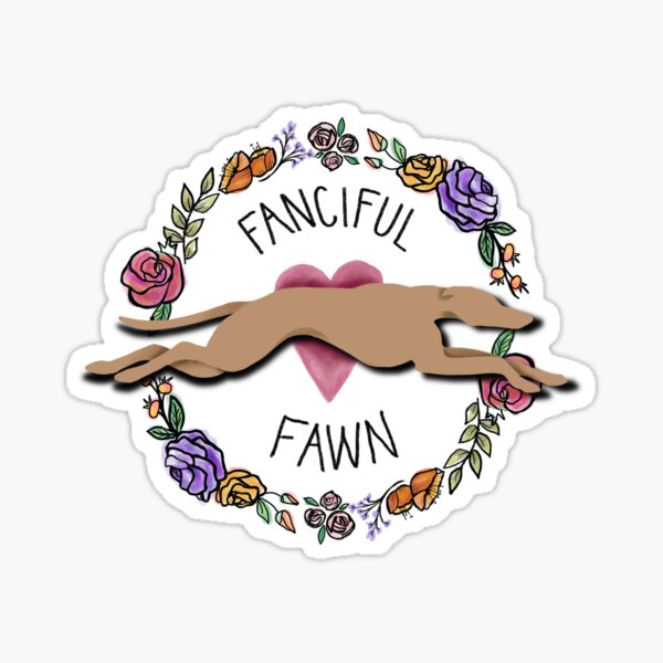 "Fanciful fawn greyhound sight hound flower wreath" Sticker for Sale by ...