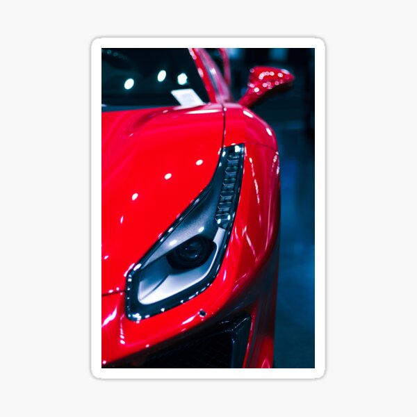 "Red Ferrari Headlight Wallpaper" Sticker for Sale by copticcast ...