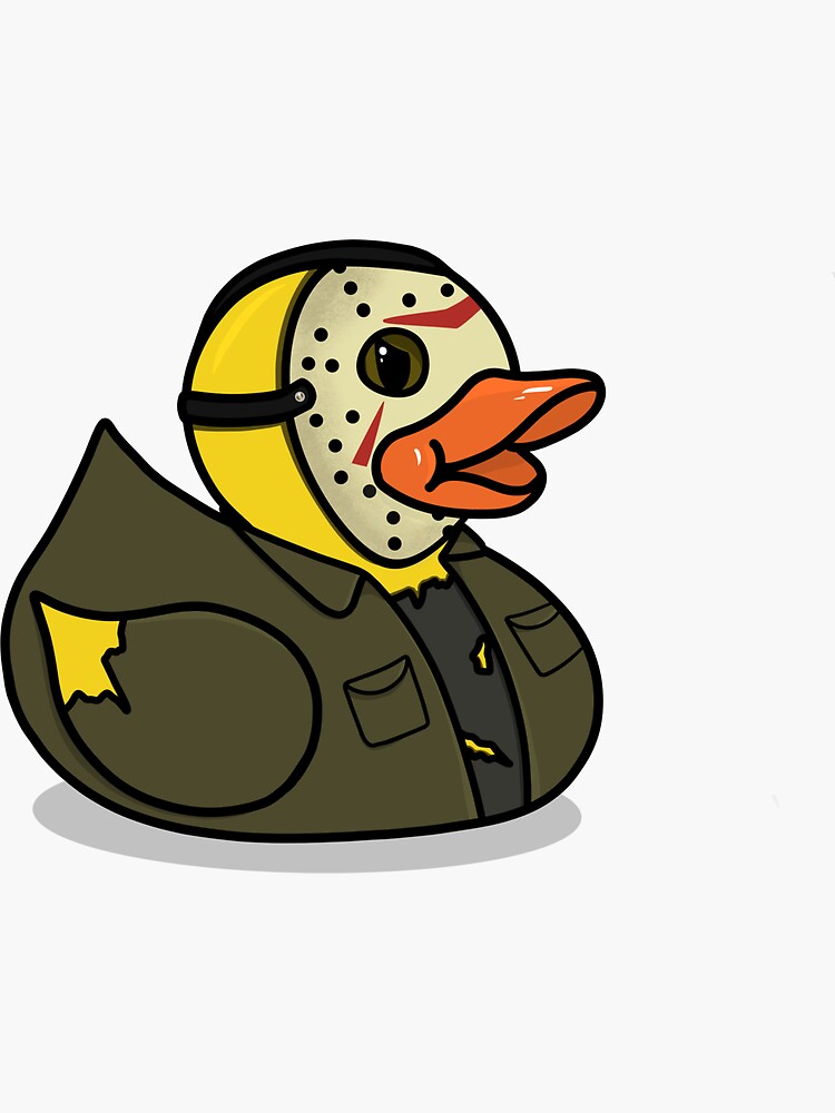 "Rubber Ducky Jason" Sticker for Sale by tamikajo | Redbubble