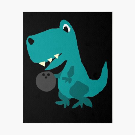 "Funny T-rex Dinosaur Bowling Cartoon" Art Board Print by naturesfancy ...