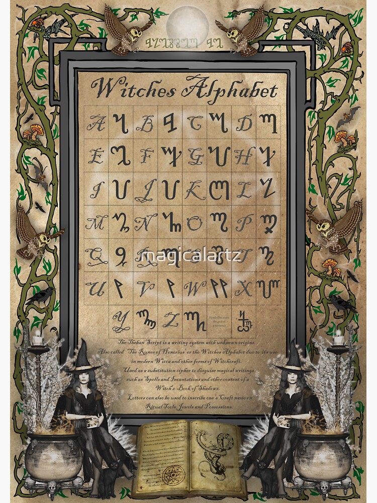 "Witches Alphabet" Sticker by magicalartz | Redbubble