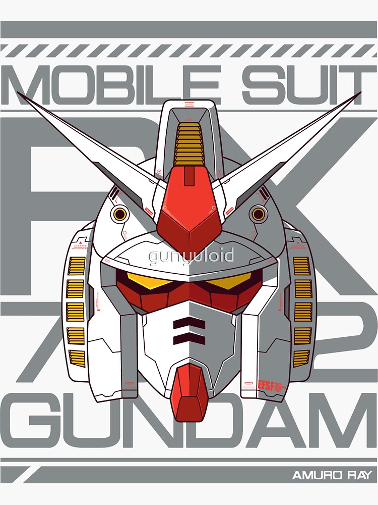 "Gundam RX-78-2" Sticker for Sale by gunyuloid | Redbubble