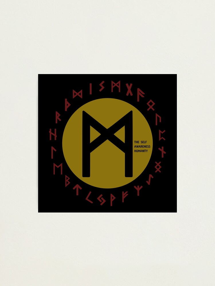 "Yellow Mannaz Elder Futhark Rune | Viking | Pagan Symbol" Photographic ...