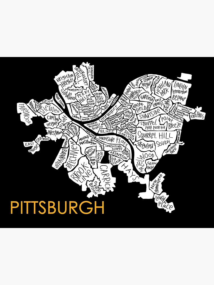 "Pittsburgh neighborhood map" Poster for Sale by margarethagan | Redbubble