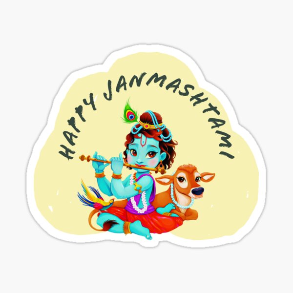 "Happy janmashtami" Sticker for Sale by Rebecagivigi | Redbubble