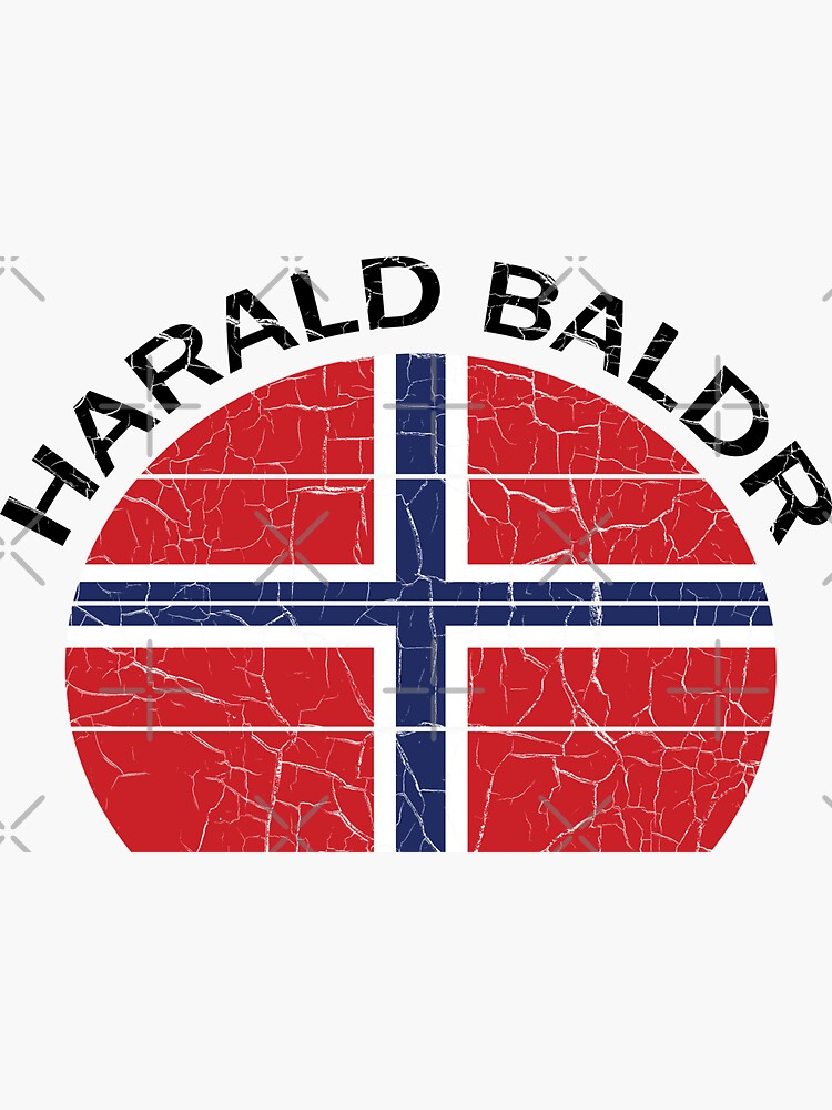 "Harald Baldr Norwegian Flag Vintage Sticker" Sticker for Sale by ...