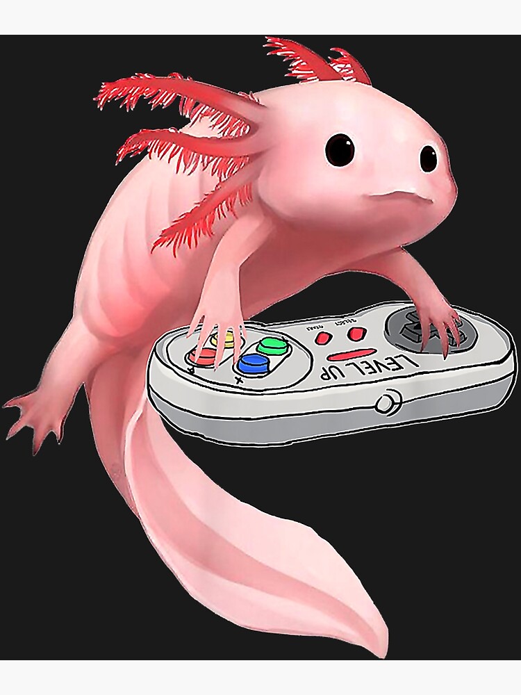 "Axolotl Fish Playing Video Game White-Axolotl Lizard Gamers ...