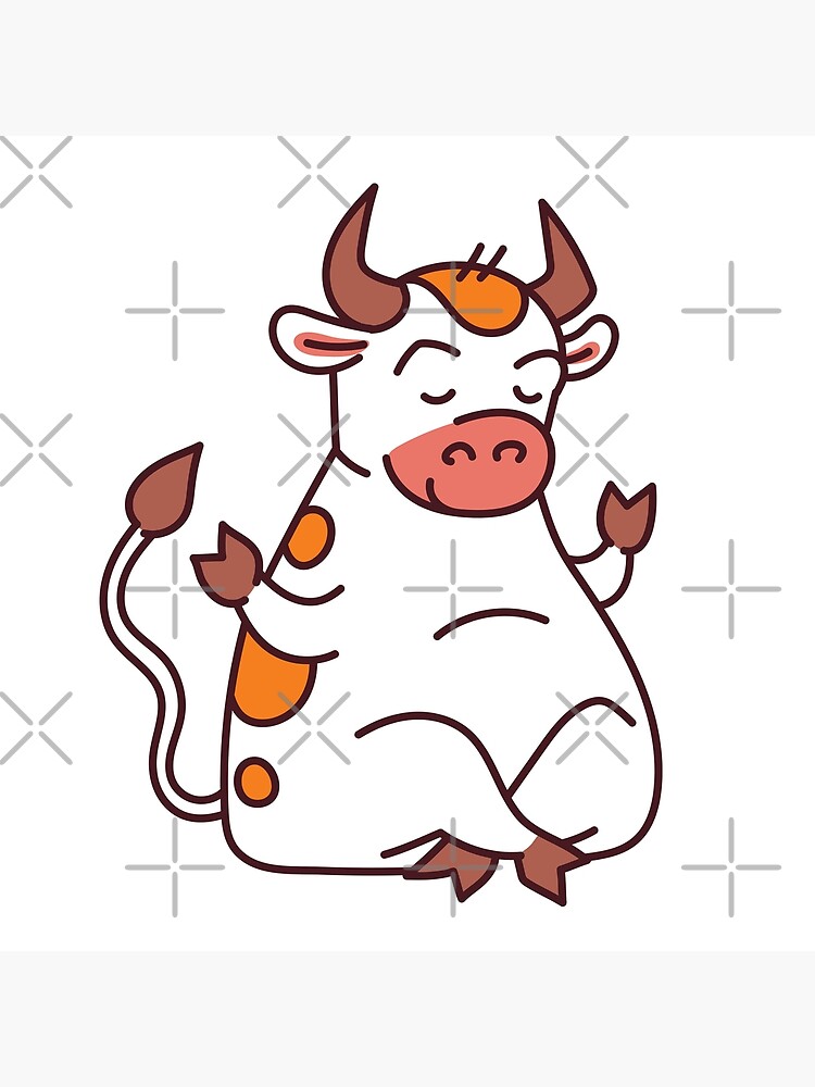Póster «Vaca de dibujos animados lindo meditando» de Red-ElYoubi ...