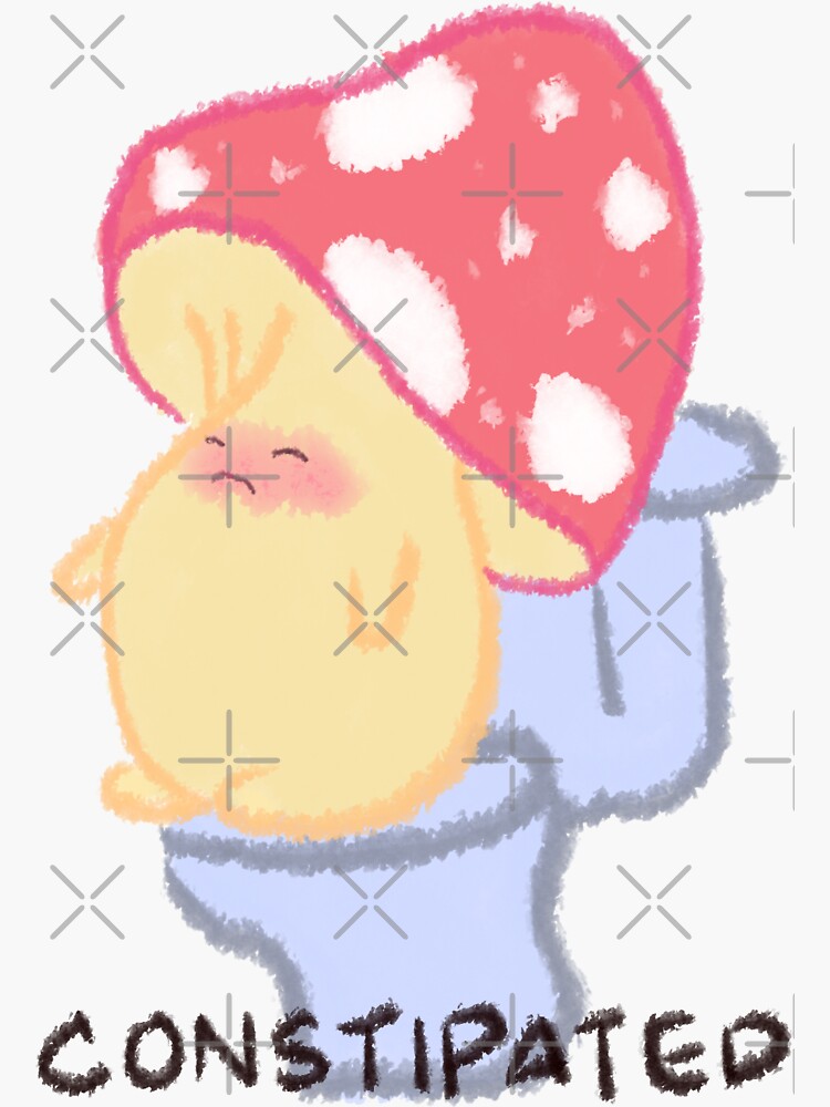 "Constipated Mushroom " Sticker for Sale by KaitLouise | Redbubble