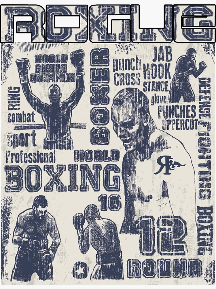 "ROGUE BOXING" Sticker for Sale by Rogueclothes | Redbubble