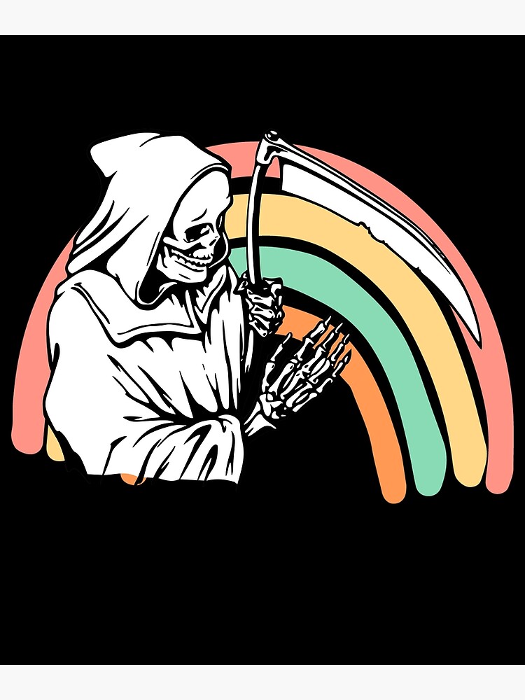 "Cute But Creepy Grim Reaper Rainbow" Poster for Sale by healthybrains ...