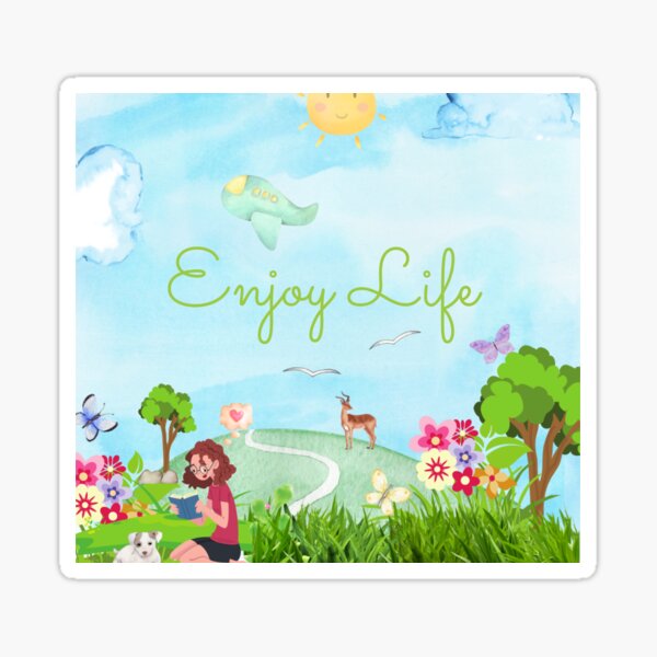 "Enjoy Life Wall Décor. Watercolor Art." Sticker for Sale by ...