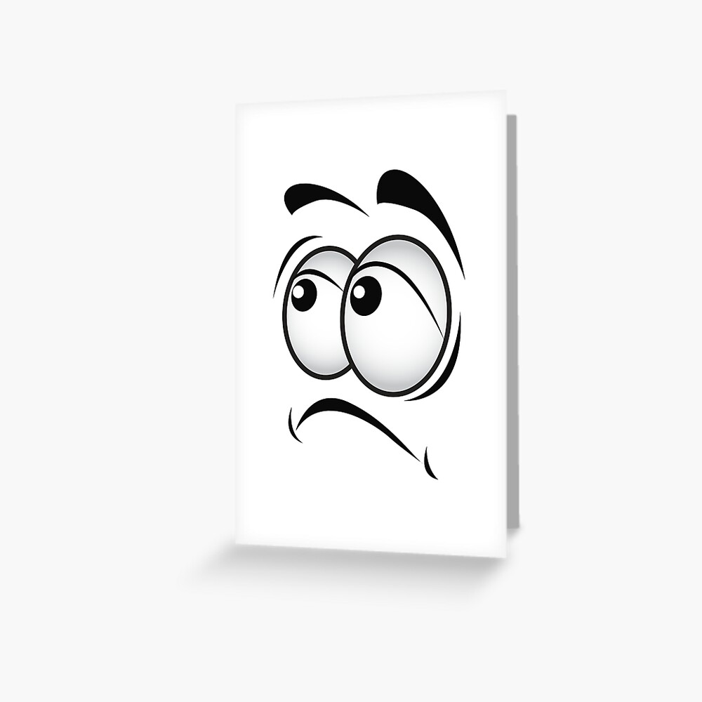 "sad face mode, sadness design to express your mode" Greeting Card for ...