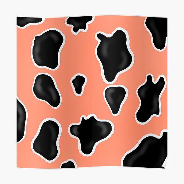 "Pastel Red Cow Print " Poster for Sale by BioLushGraphics | Redbubble