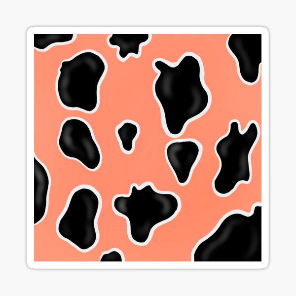 "Pastel Red Cow Print " Sticker for Sale by BioLushGraphics | Redbubble