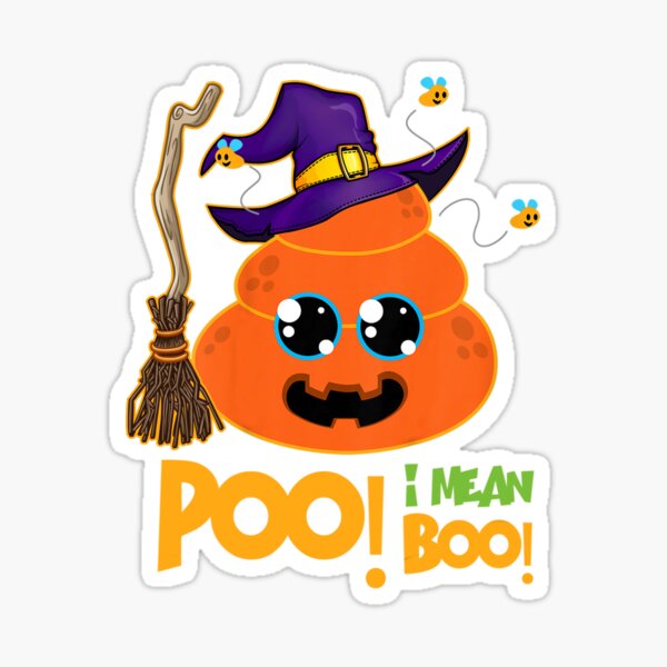 "Poo I Mean Boo Funny Pumpkin Poop Halloween Costume" Sticker for Sale ...