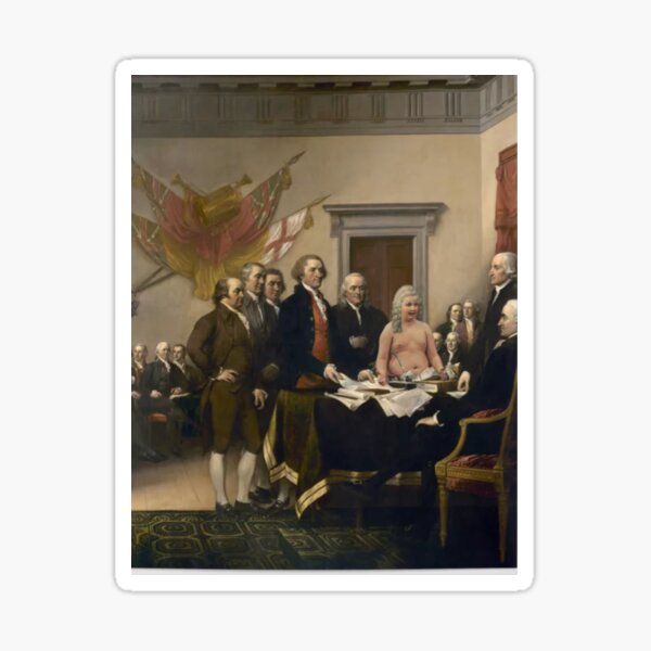 "Gibby Signs the Declaration" Sticker for Sale by hallesisenwine ...