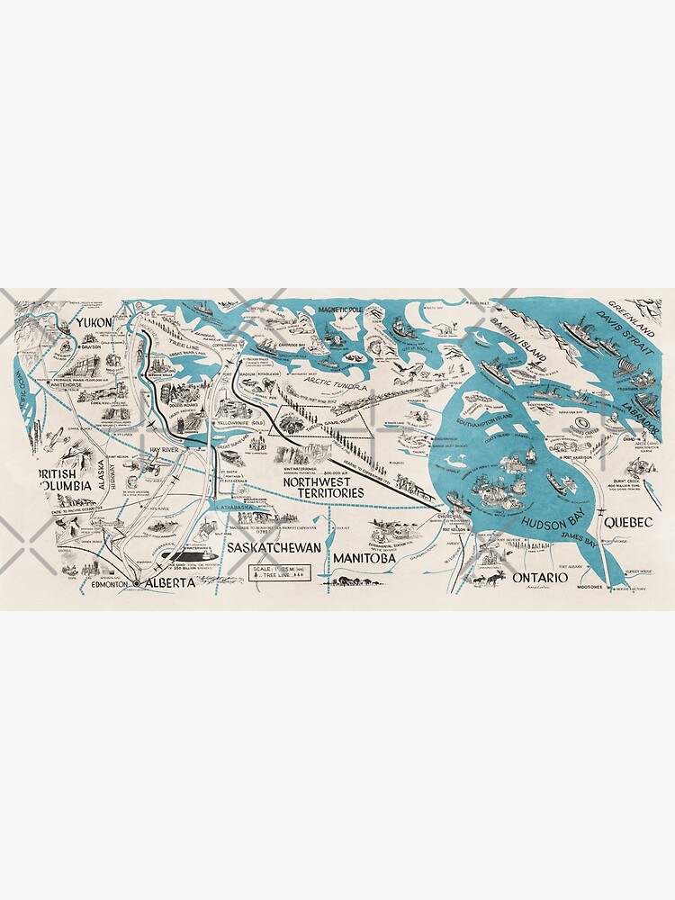 "Vintage Illustrated Map of Upper Canada" Metal Print for Sale by gin ...