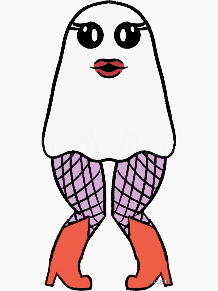 Sexy Sheet Ghost Person Sticker By Worgin Redbubble