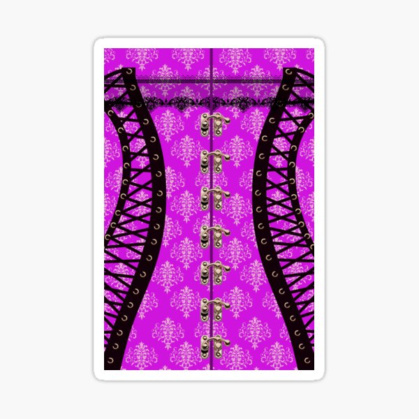 " Lilac with Black lacing Victorian corset" Sticker for Sale by ...