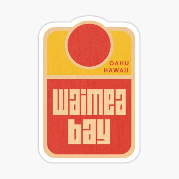 "Waimea Bay Hawaii Vintage Hawaiian Retro" Sticker for Sale by IronEcho ...