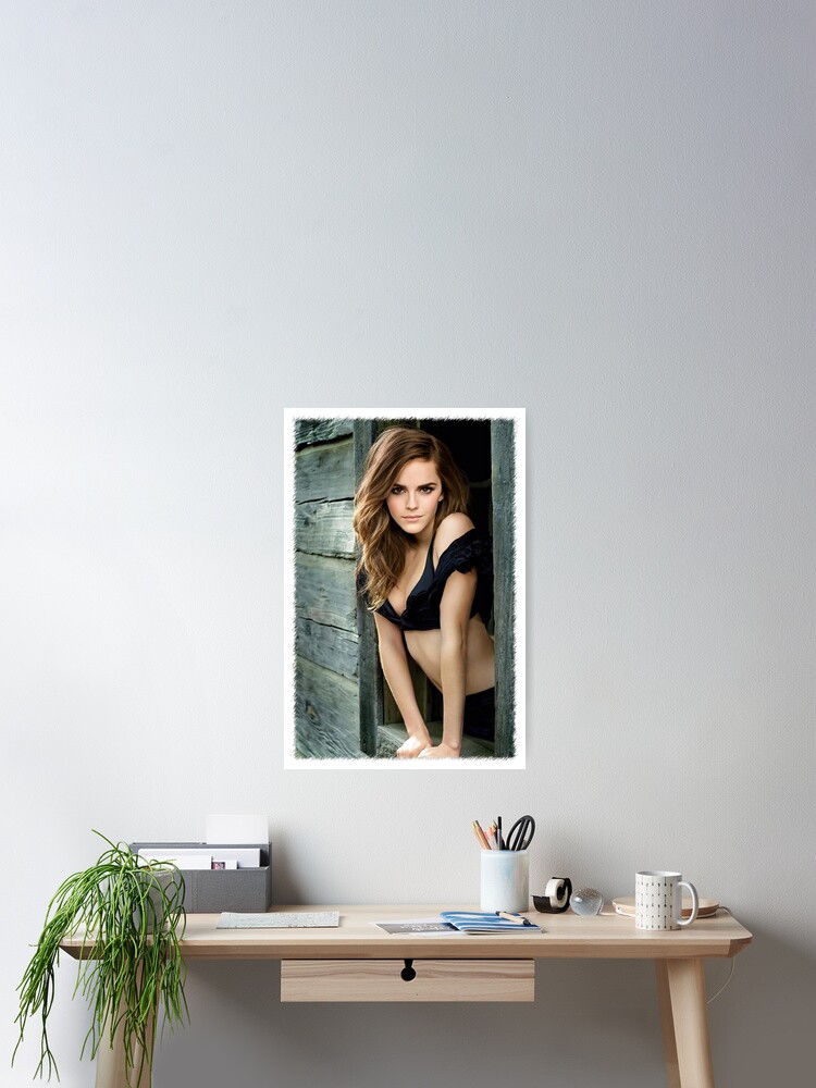 "Emma Watson leaning window Sharp Border" Poster for Sale by hentaiboii | Redbubble