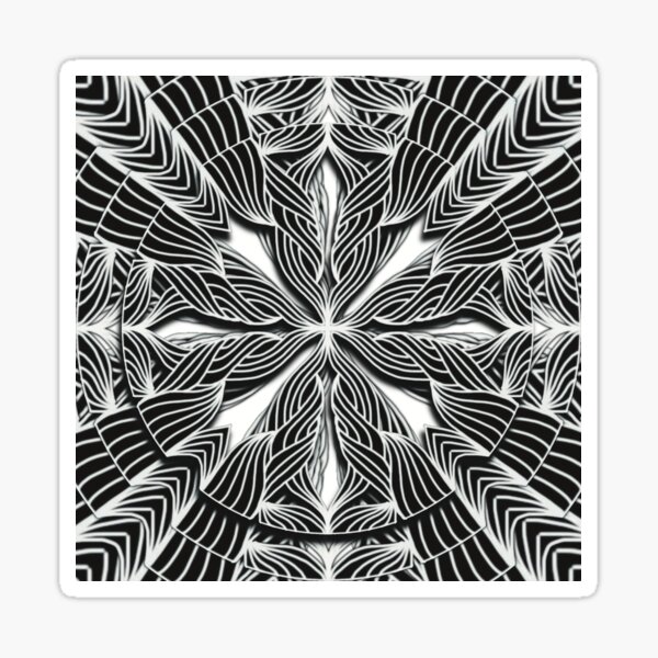 "Black and White Swirly Spirals" Sticker by SymmetrySiren | Redbubble