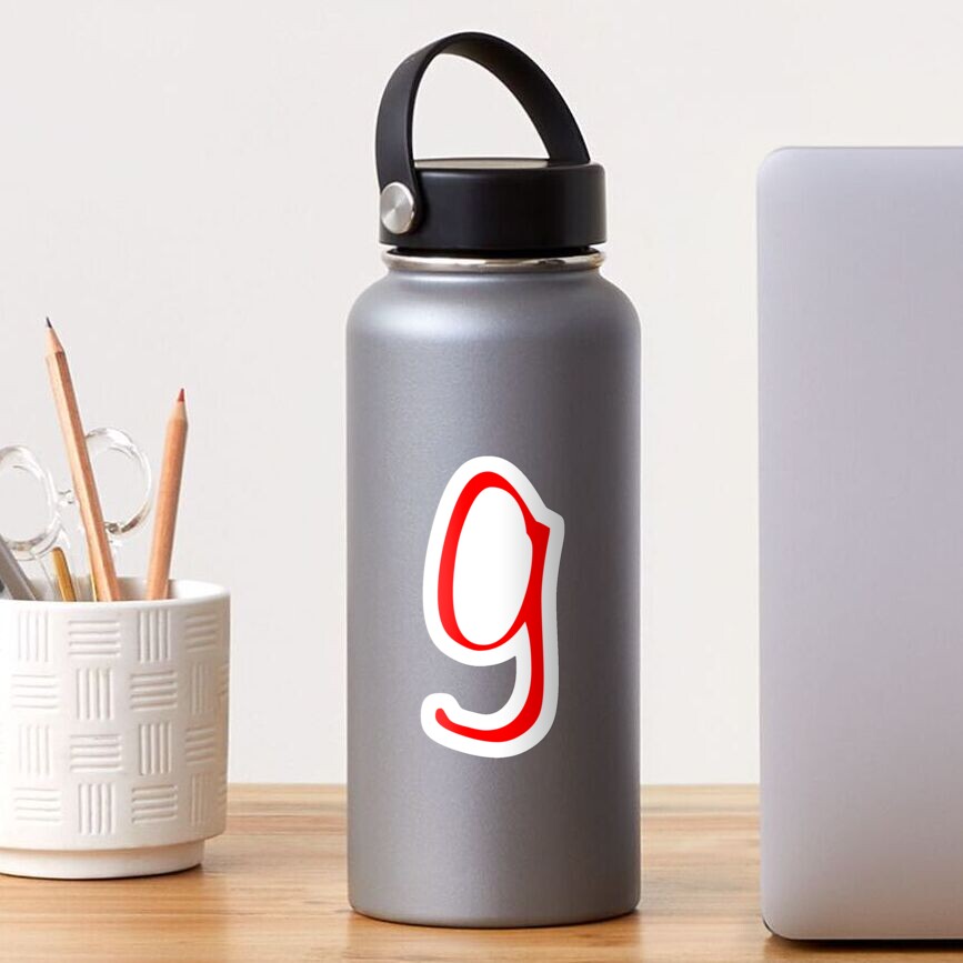 "Red lowercase letter g" Sticker for Sale by UrsulaFashion | Redbubble