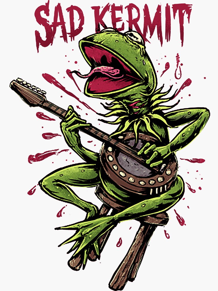 "Sad Kermit " Sticker for Sale by Deanmorgan24 | Redbubble