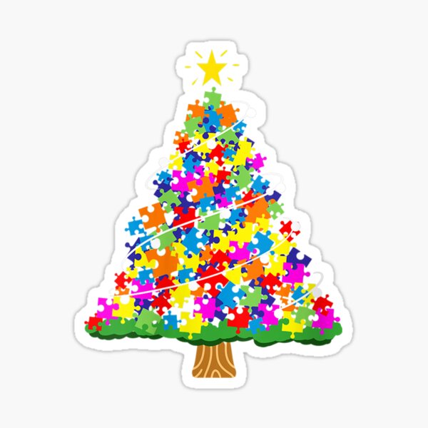 "Womens Autism Christmas Tree Autism Christmas " Sticker for Sale by ...