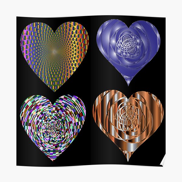 "Chrome Heart Vortex Heart Pattern Design" Poster for Sale by ...