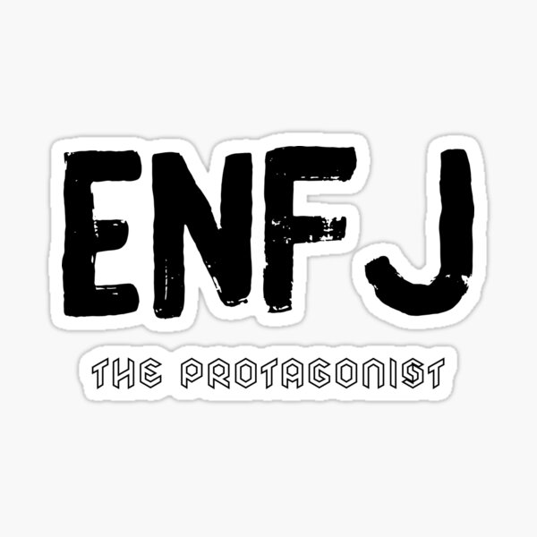 "ENFJ The Protagonist (Black)" Sticker for Sale by DesignRedZenith ...